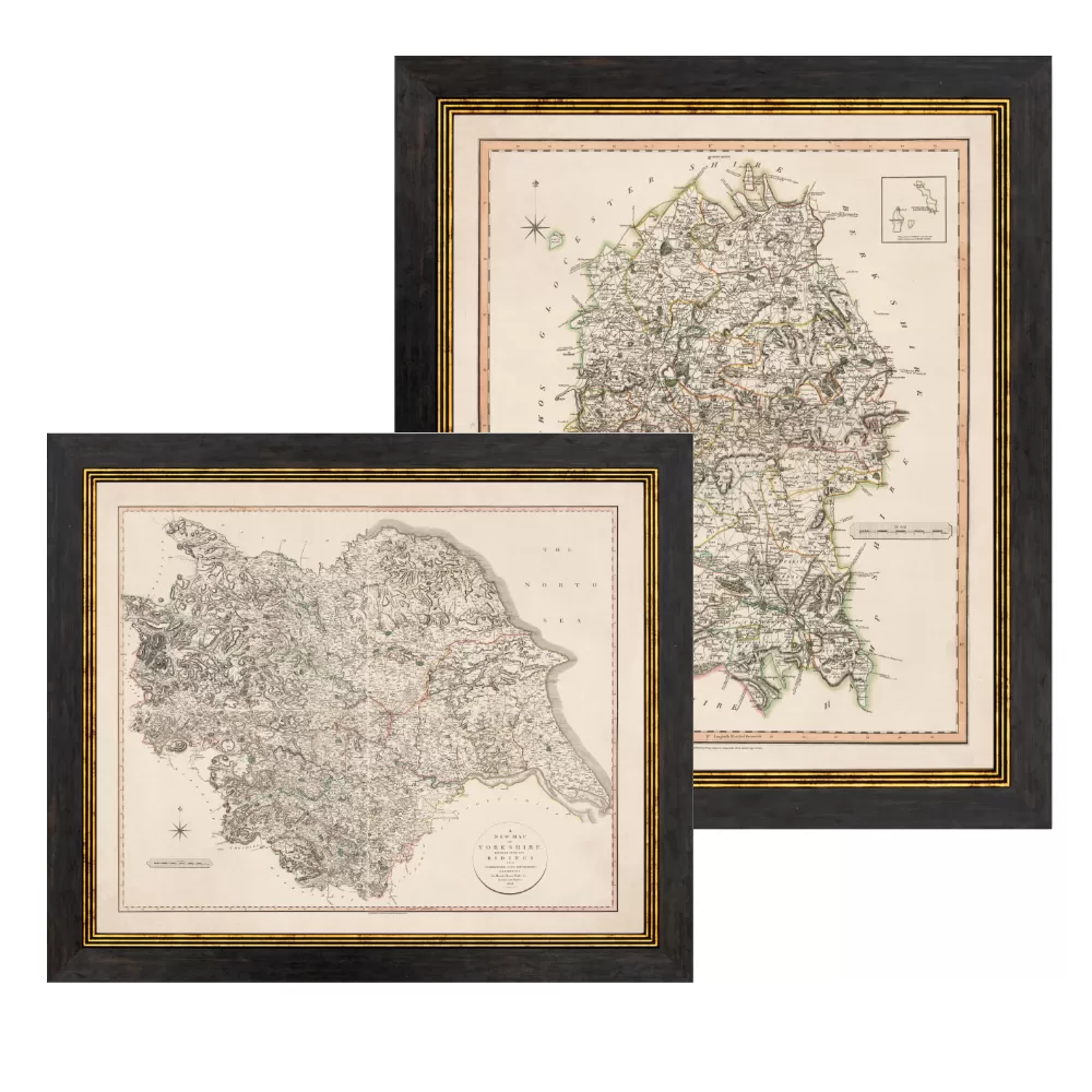 English Counties Framed Art • The British Emporium