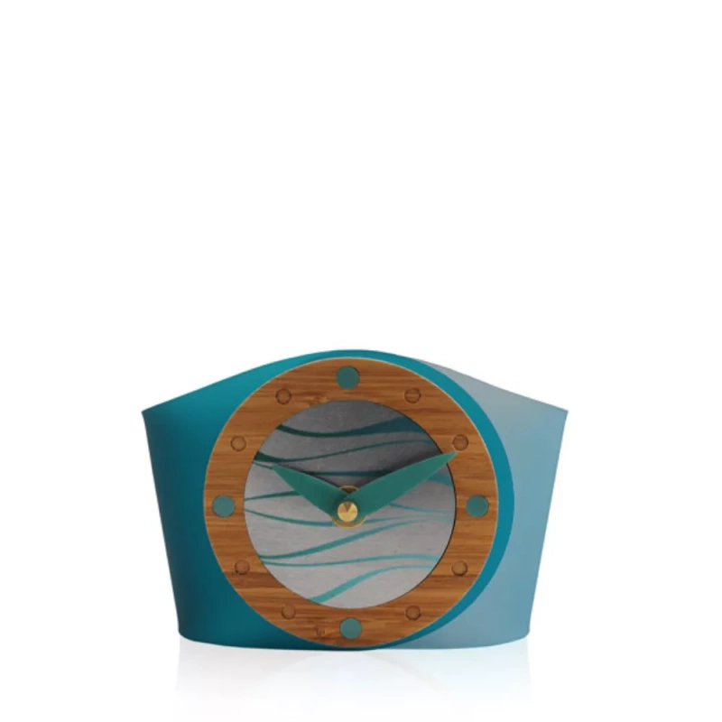 Pixalum Wave Desk Clock Turquoise • The British Emporium