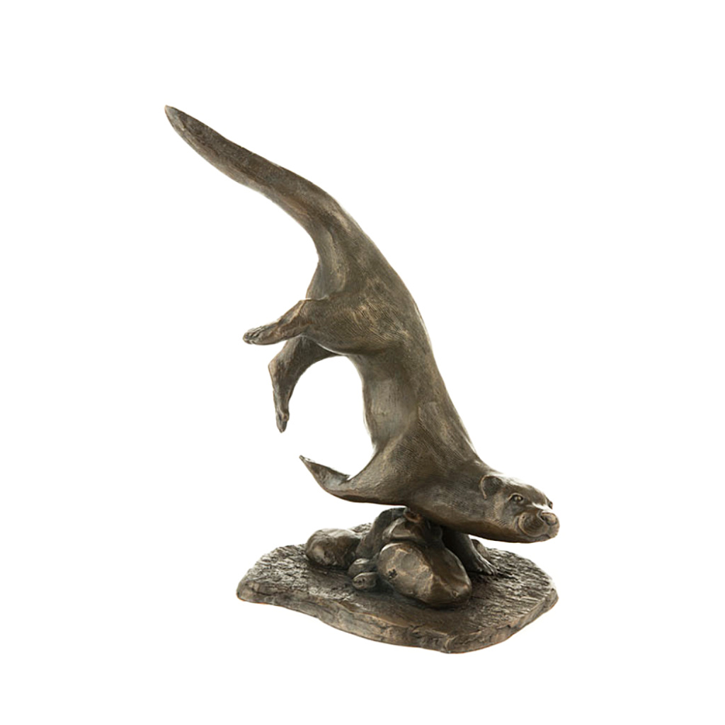 Oriele Bronze Otter Diving Cold Cast Bronze Sculpture • The British ...