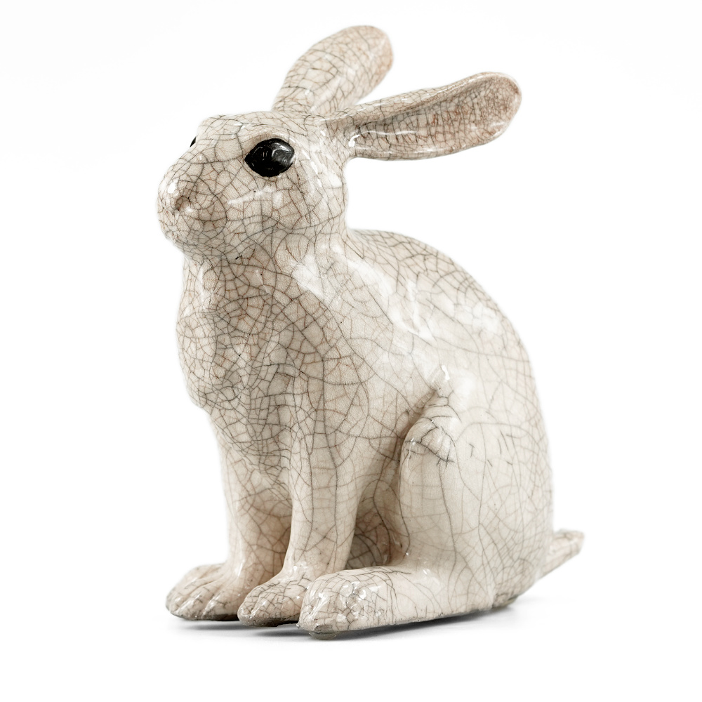 Paul Jenkins Leveret Hare Ceramic Raku Sculpture • The British Emporium