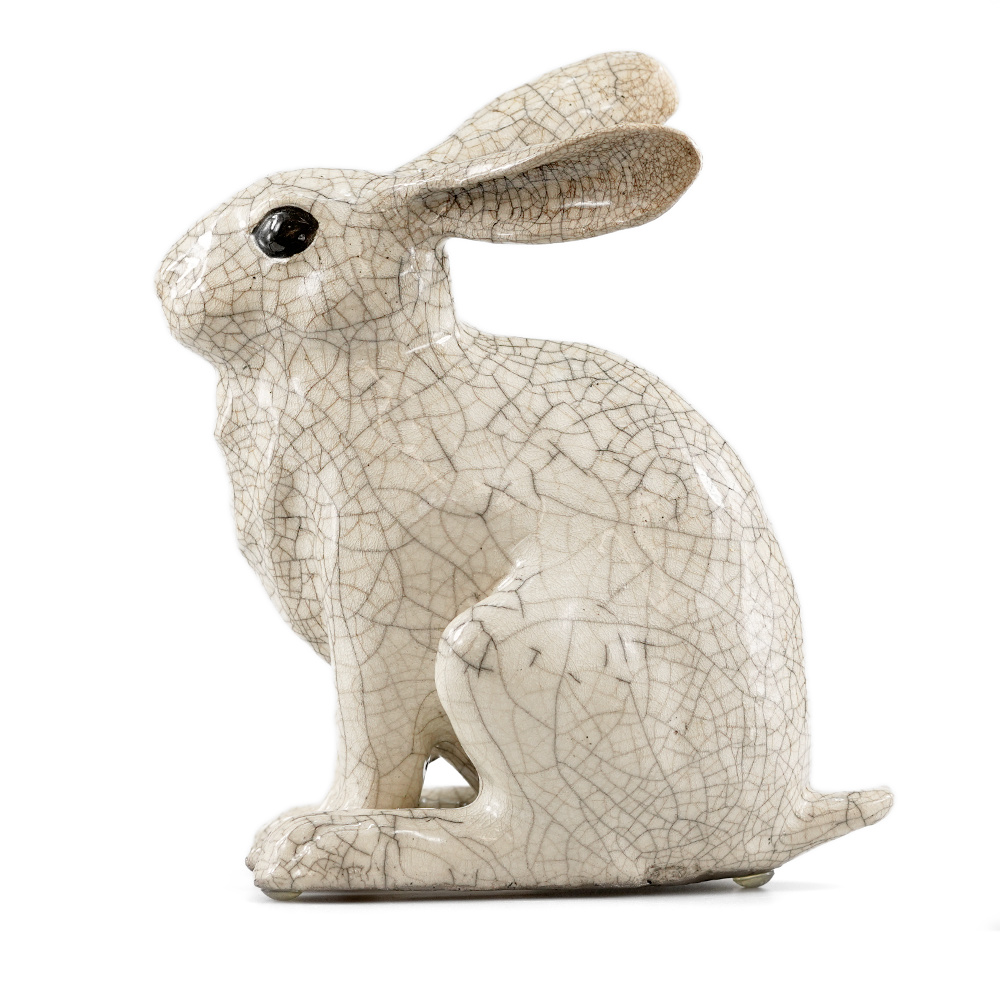 Paul Jenkins Leveret Hare Ceramic Raku Sculpture • The British Emporium