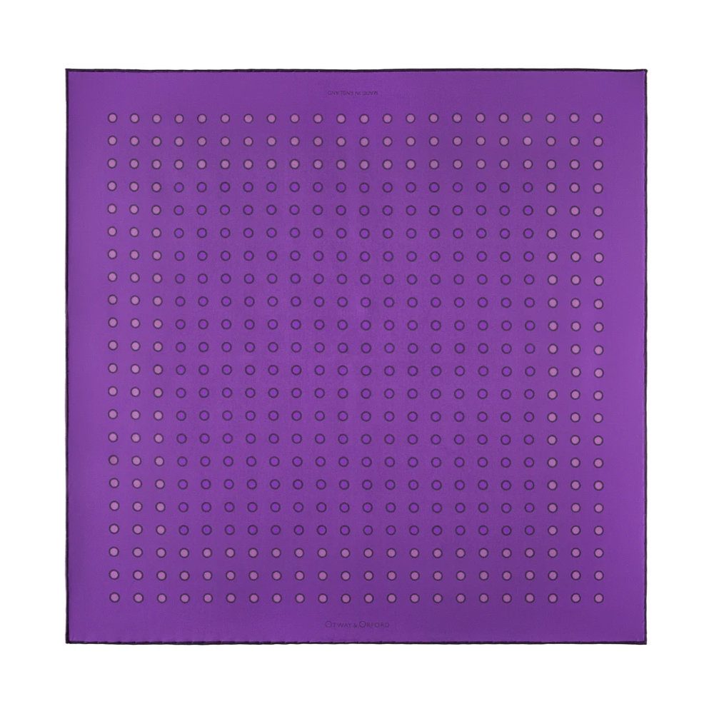 Otway & Orford Luna Polka Dot Silk Pocket Square Purple Lilac • The ...