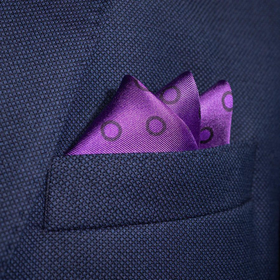 Otway & Orford Luna Polka Dot Silk Pocket Square Purple Lilac • The ...