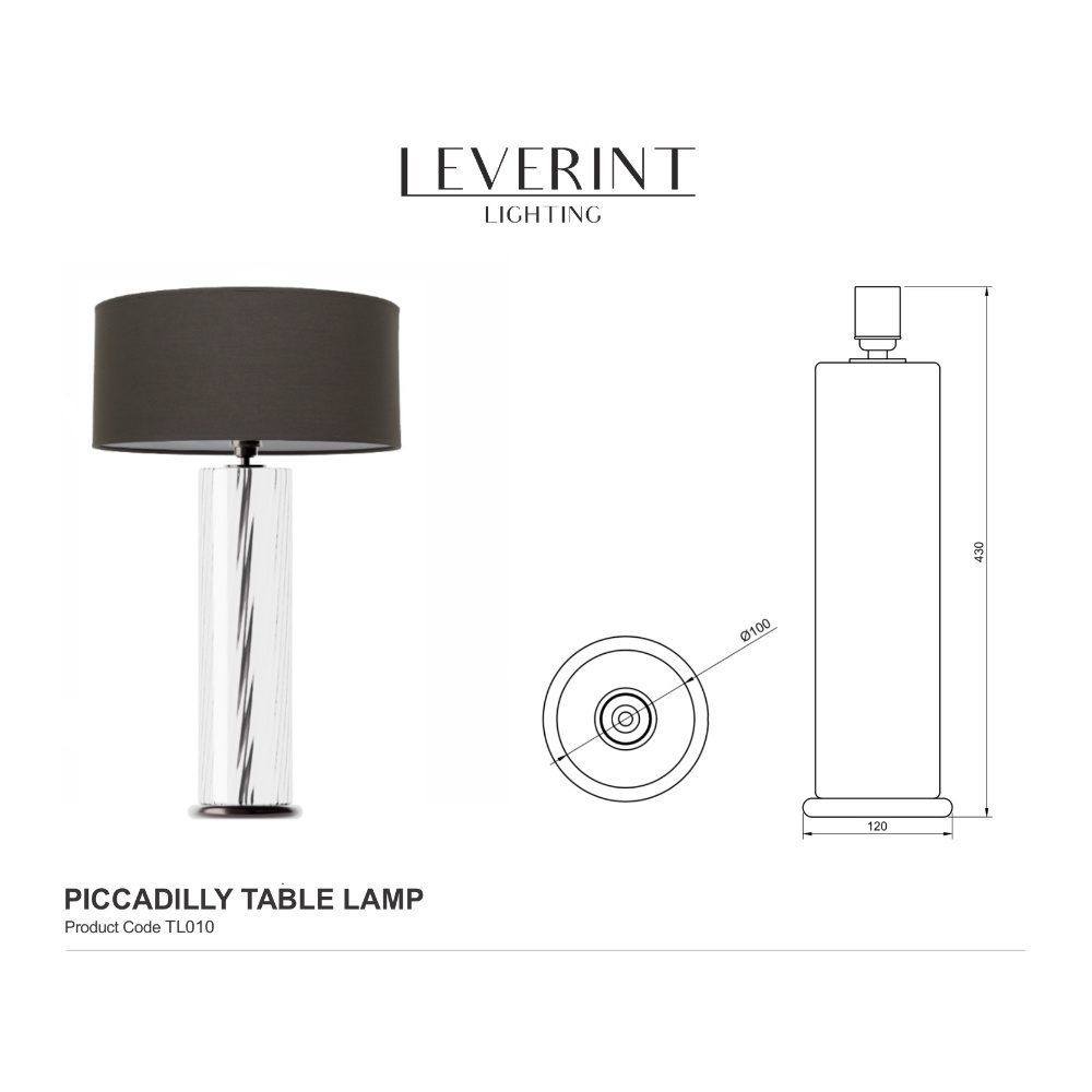 Leverint Piccadilly Table Lamp Clear Glass • The British Emporium