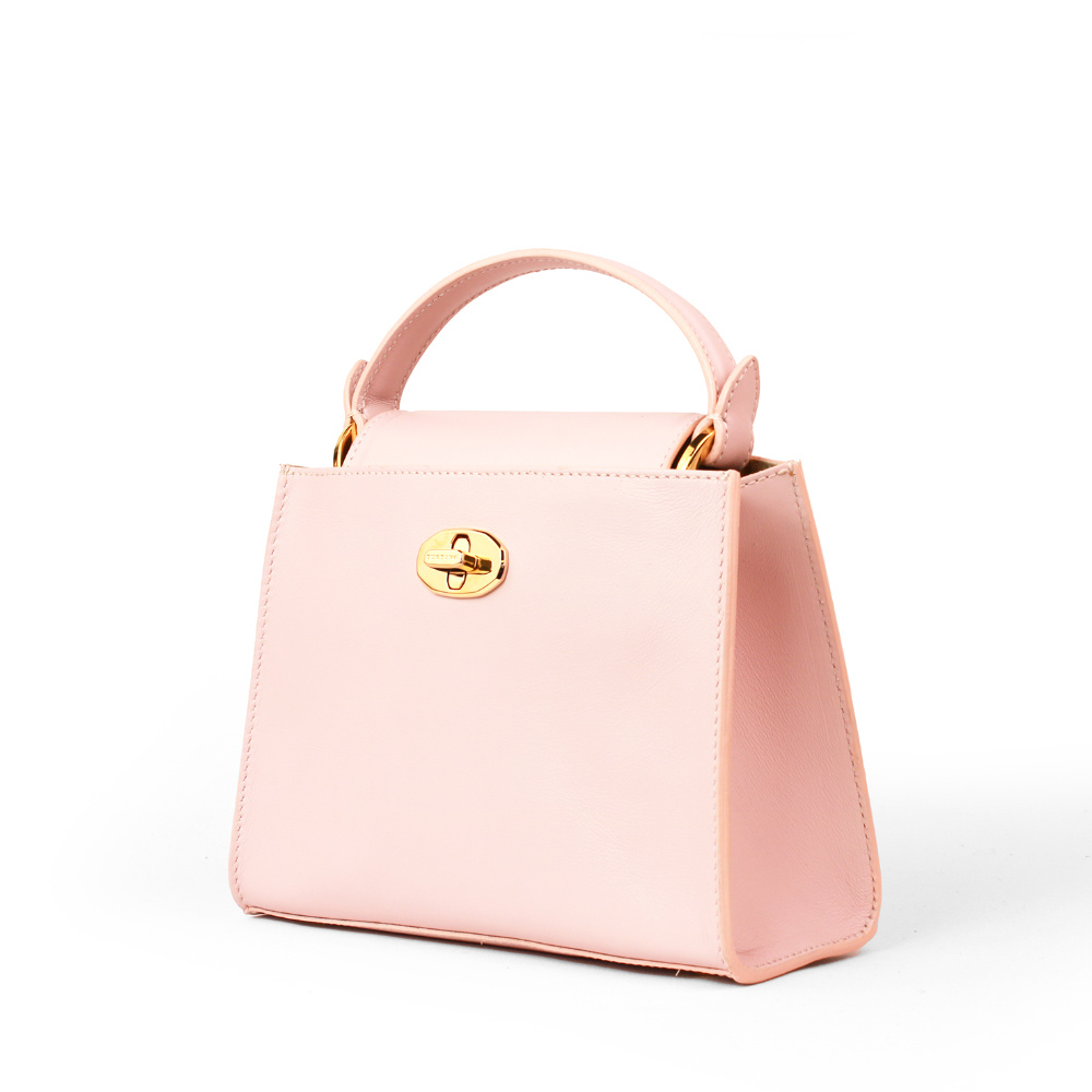 Tusting Clara Leather Handbag Rose • The British Emporium