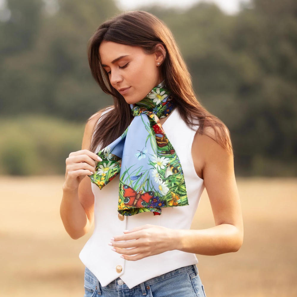 Clare Haggas Spiritual Awakening Bluebell Classic Silk Scarf • The ...