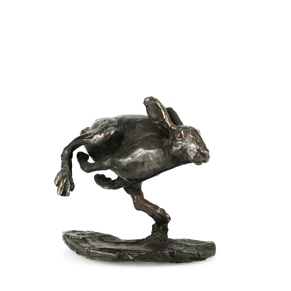 Oriele Bronze Hare Sprinting Solid Bronze Sculpture • The British Emporium