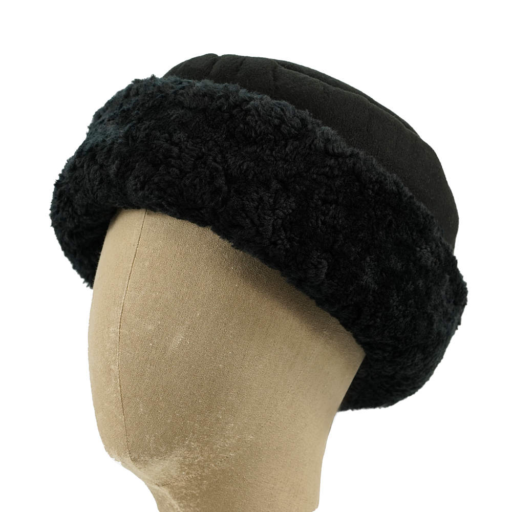 Tudor Sheepskin Hat Black • The British Emporium