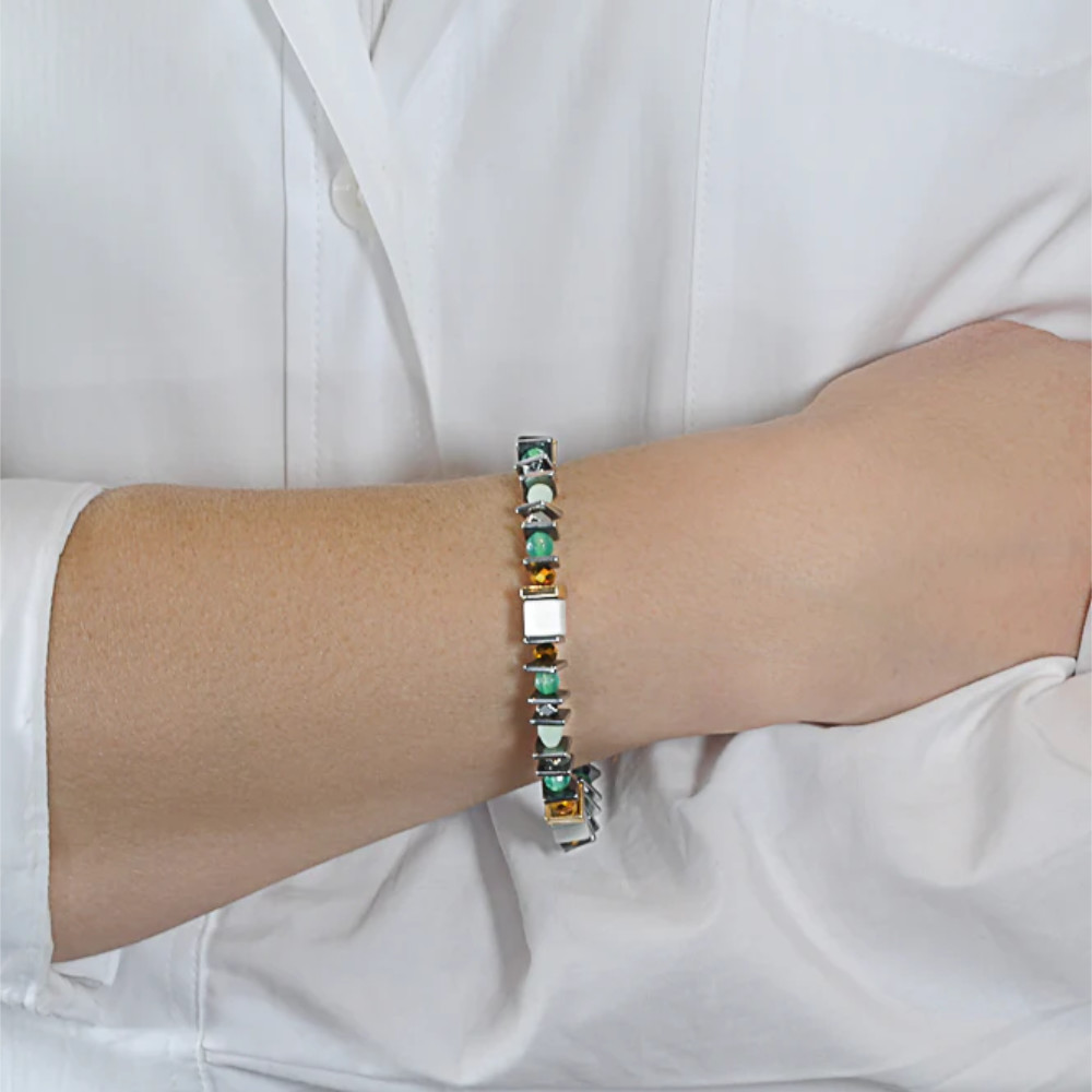 Arran Bay Multicolour Semi Precious Bracelet Mint • The British Emporium